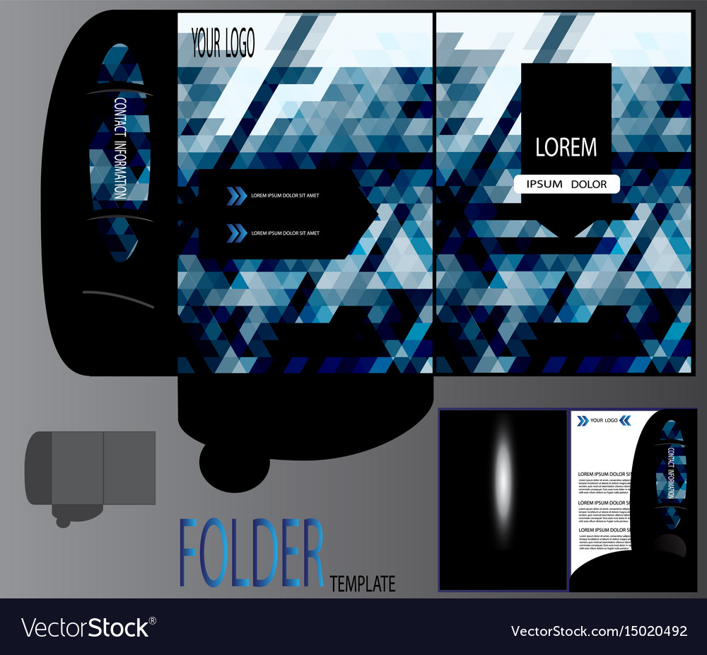 Presentation folder template Royalty Free Vector Image