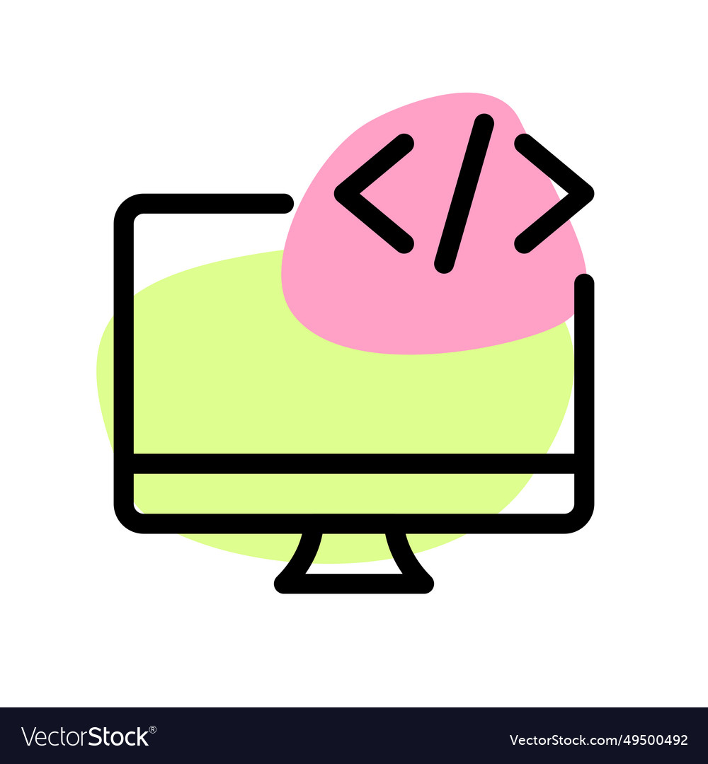 Scripting And Programming Executed On Desktop Vector Image
