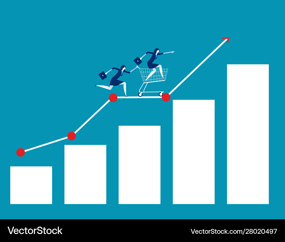 Business team up chart concept growth Royalty Free Vector