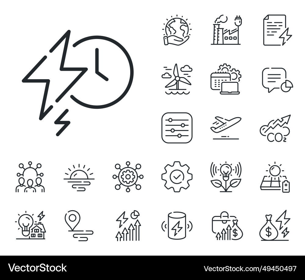 Charging time line icon charge accumulator sign Vector Image