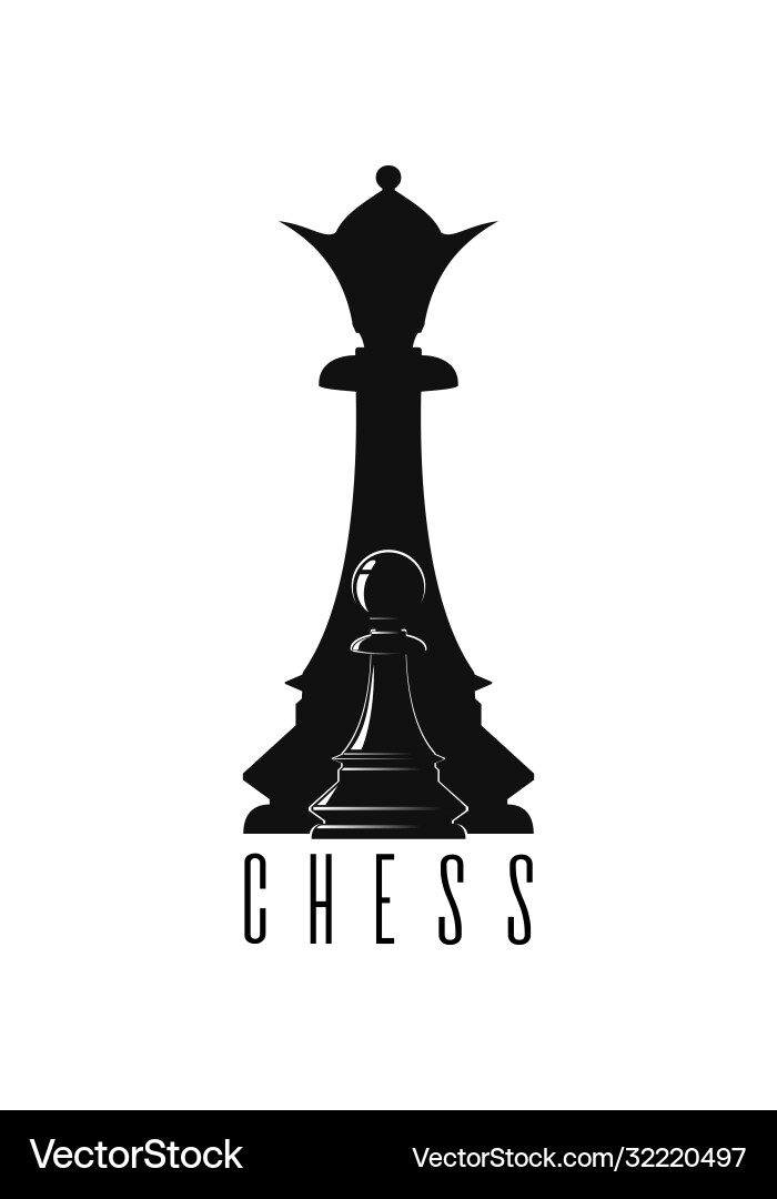 Chess logo concept design black and white icon Vector Image