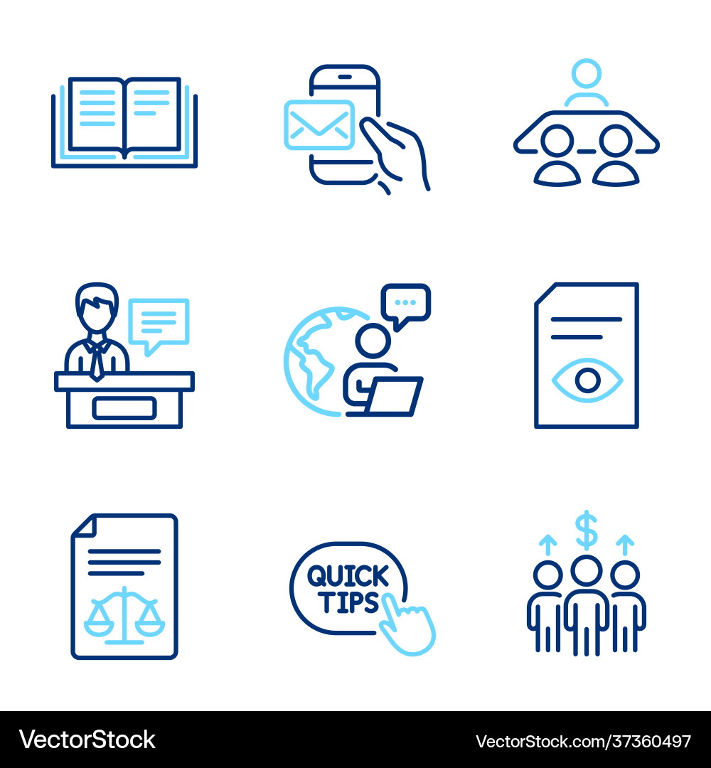 Education icons set included icon as quick tips Vector Image