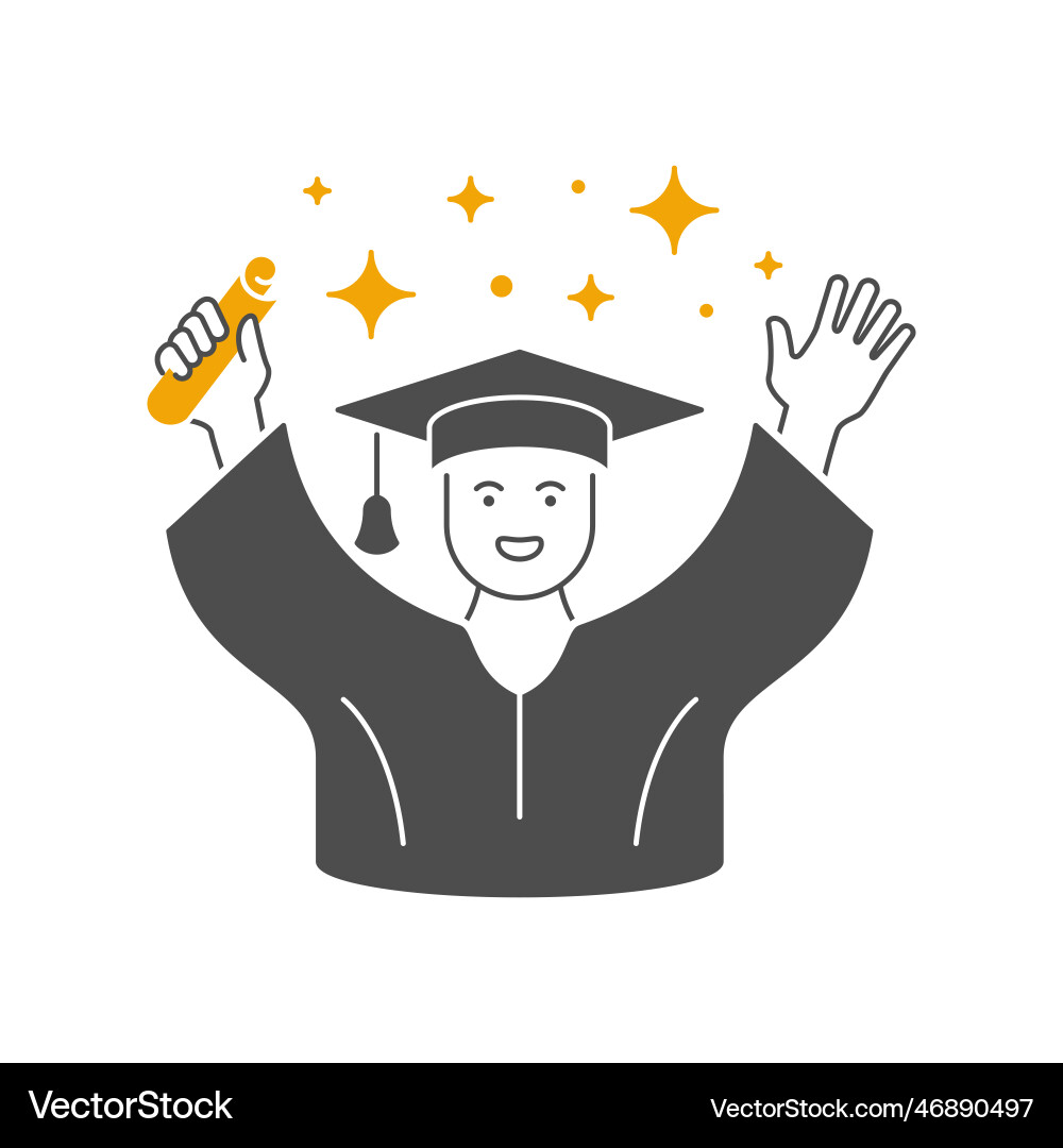 Graduate person or alumni concept Royalty Free Vector Image