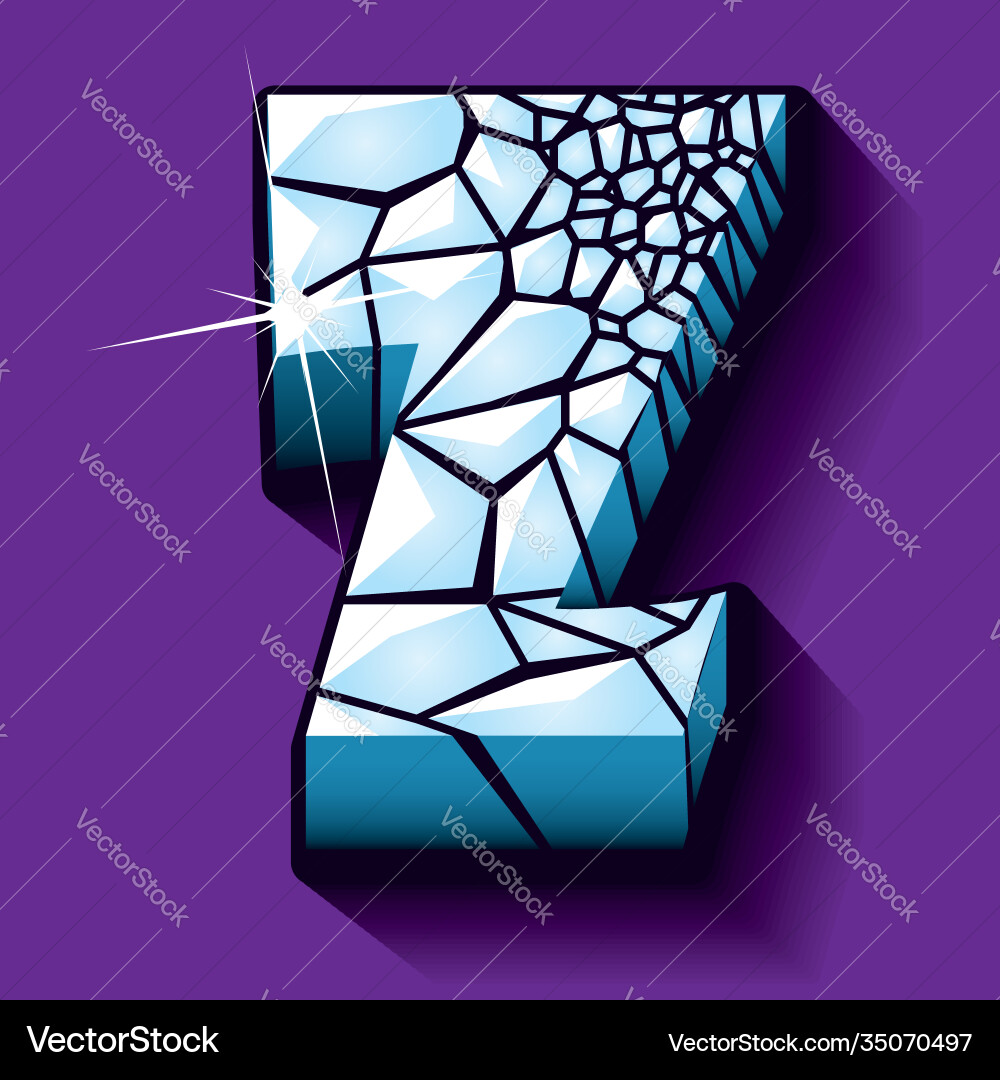 Ice font -letter z Royalty Free Vector Image - VectorStock