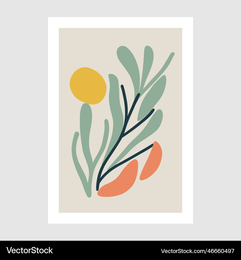 Matisse style minimalist botanical design hand Vector Image