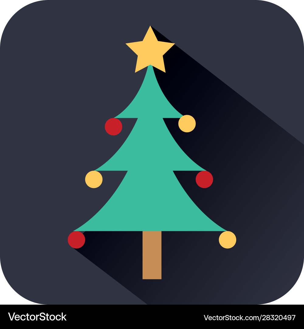 Merry christmas pine tree icon Royalty Free Vector Image