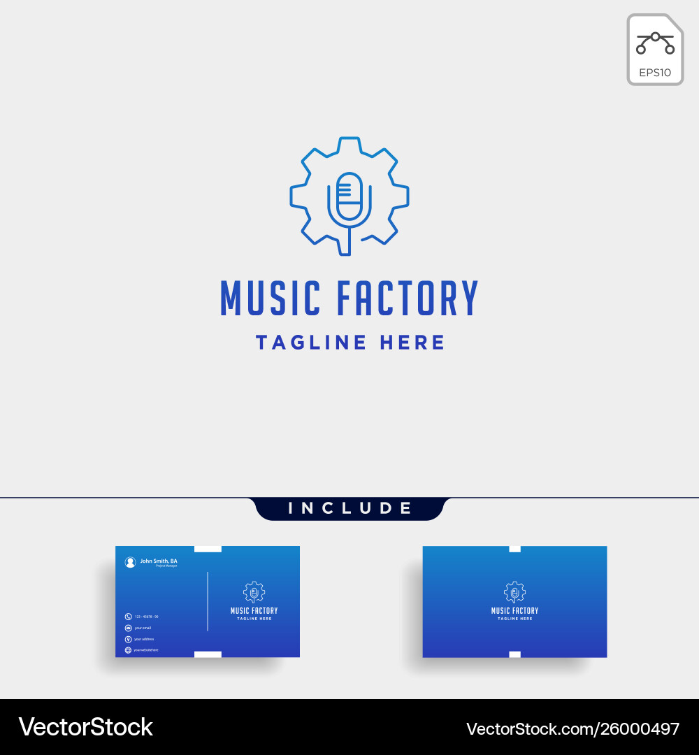 Music gear logo design studio headphone Royalty Free Vector