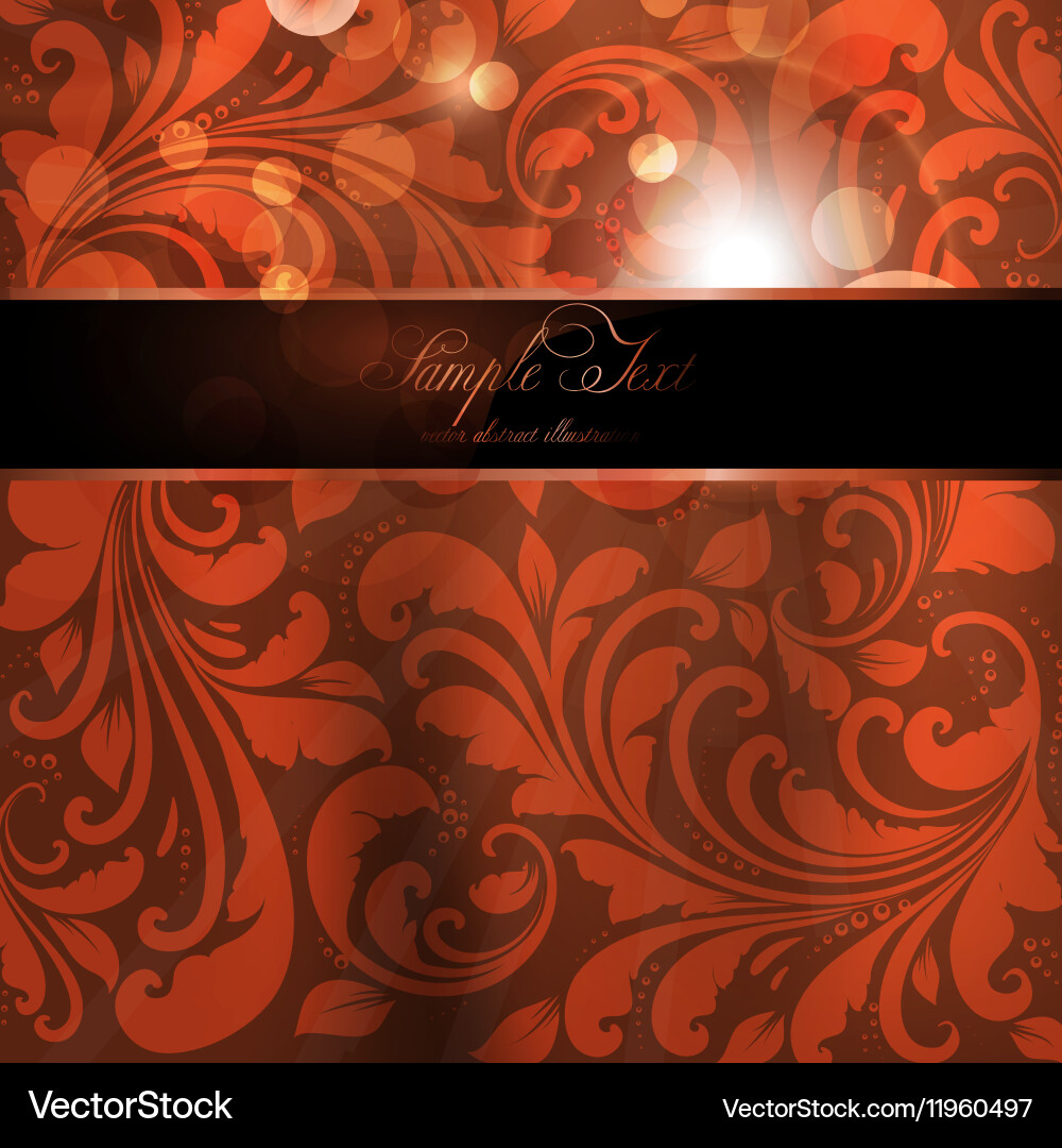 Seamless Orange Floral Spring Wallpaper with Vector Image