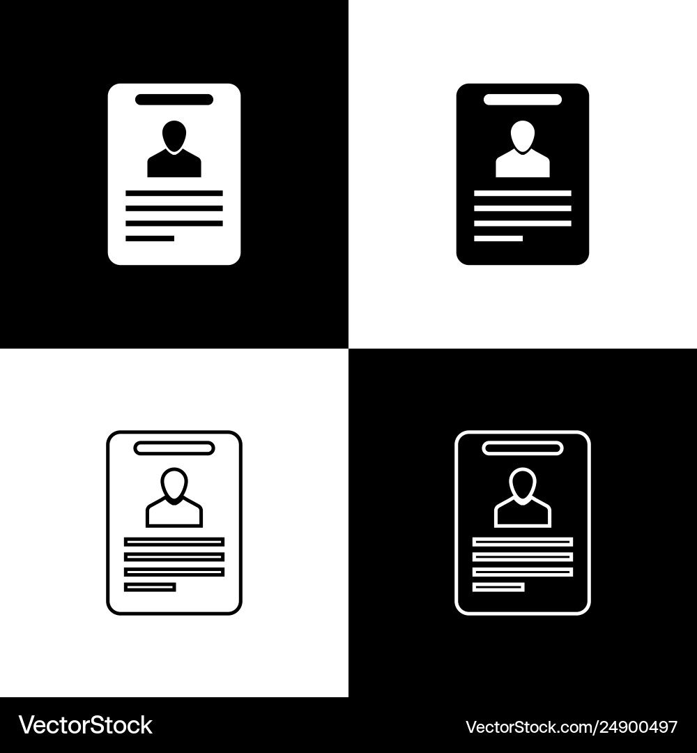 Set identification badge icons isolated on black Vector Image