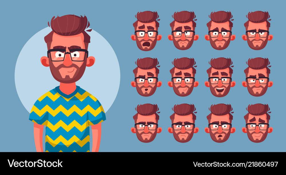 Set of characters emotions Royalty Free Vector Image