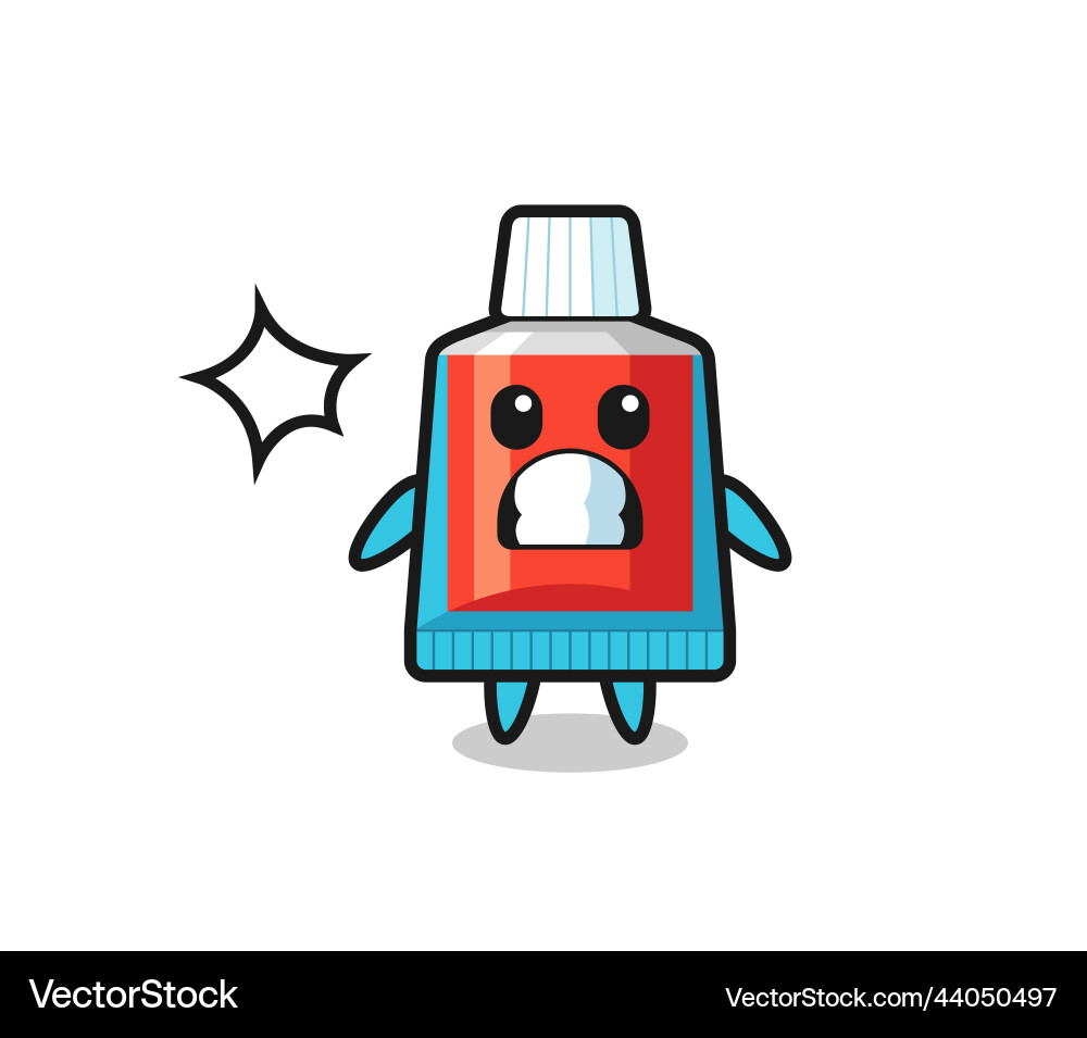 Toothpaste character cartoon with shocked gesture Vector Image