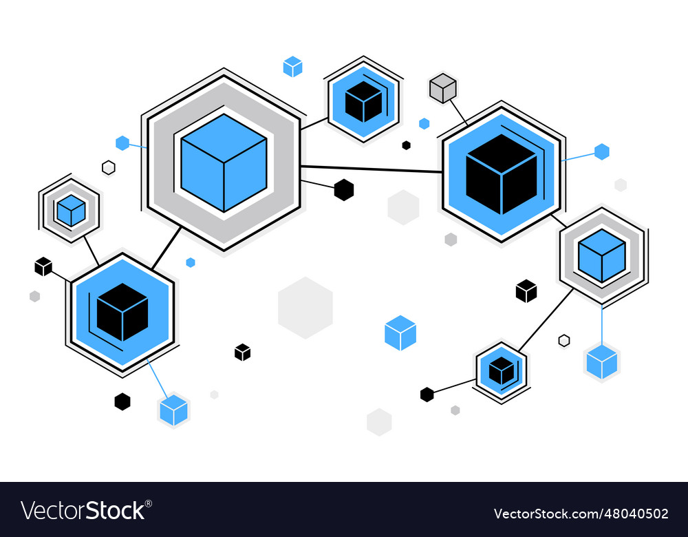 Abstract tech geometric background connected Vector Image