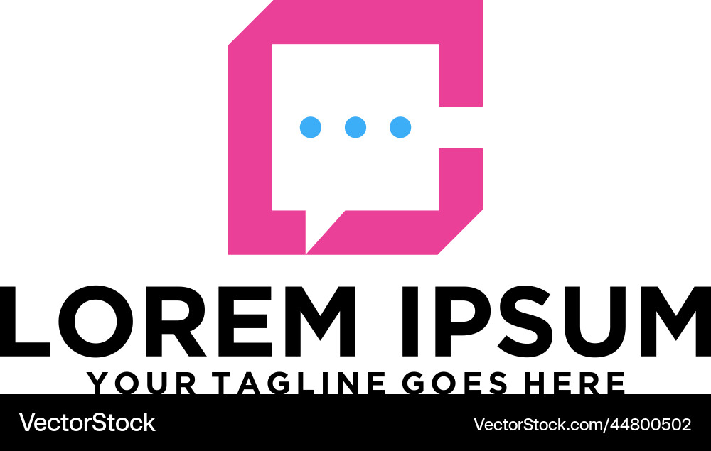 Chat letter c social media logo Royalty Free Vector Image