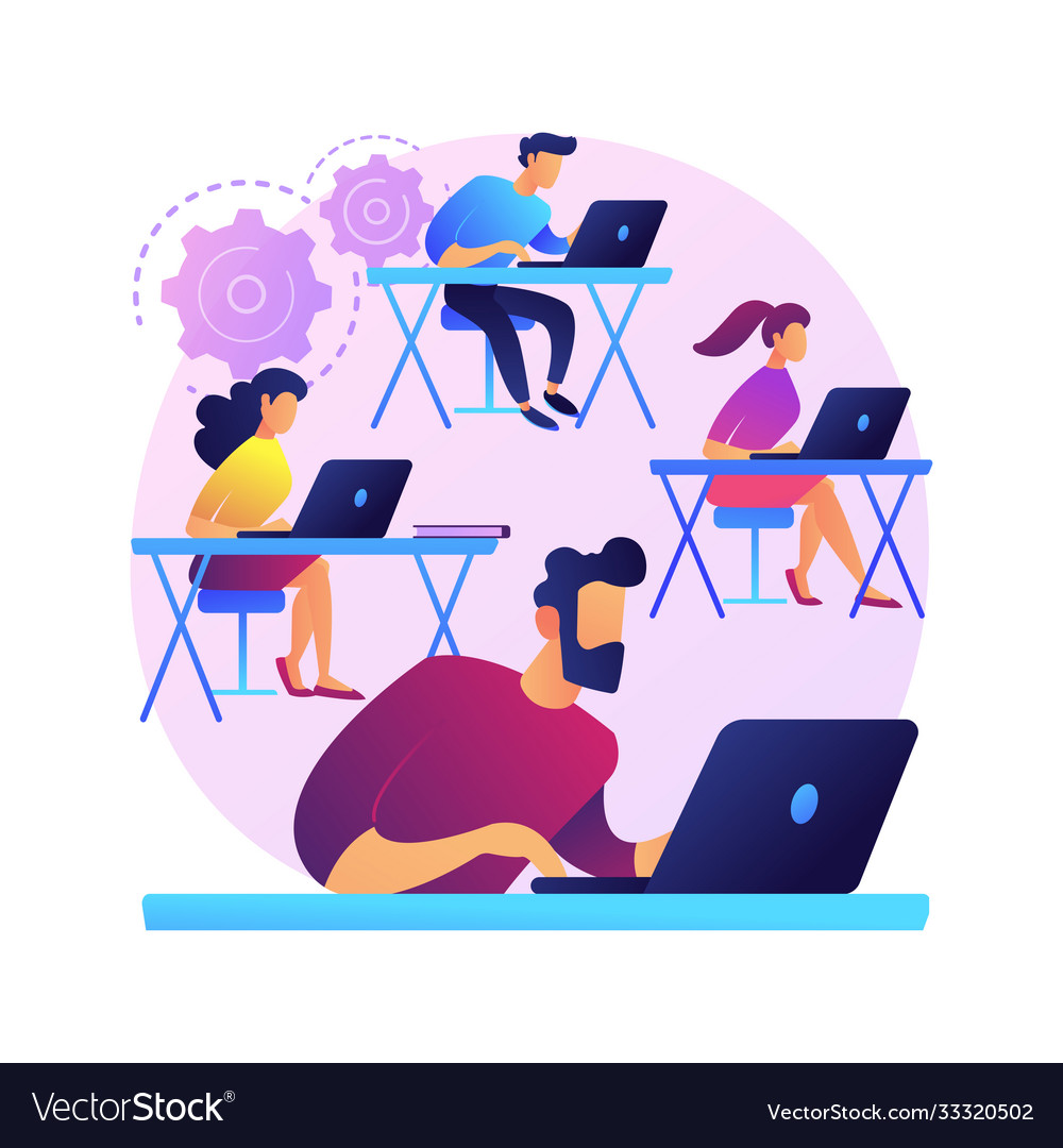 Computer lab abstract concept Royalty Free Vector Image