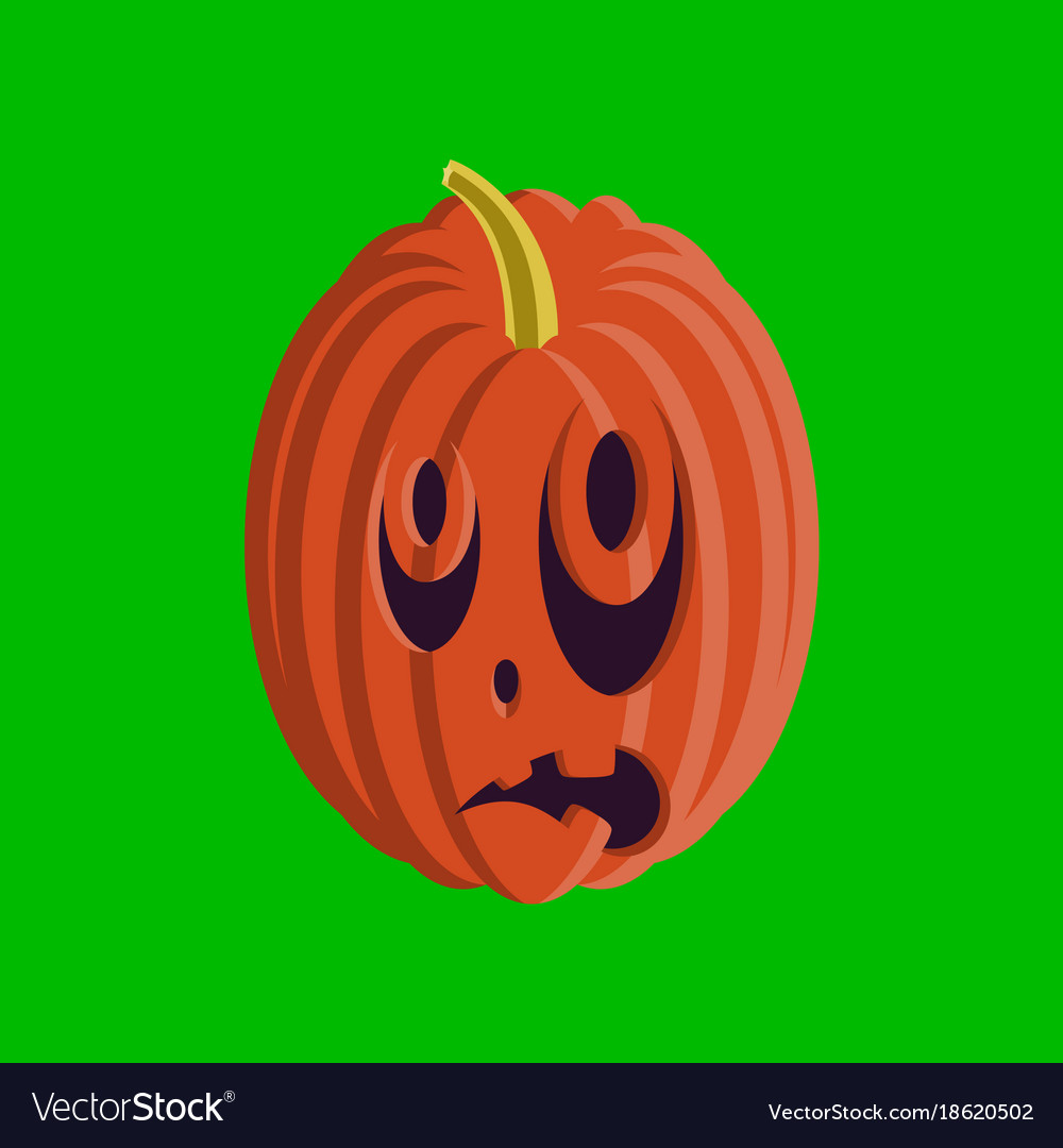 Flat on background of halloween pumpkin emotions Vector Image