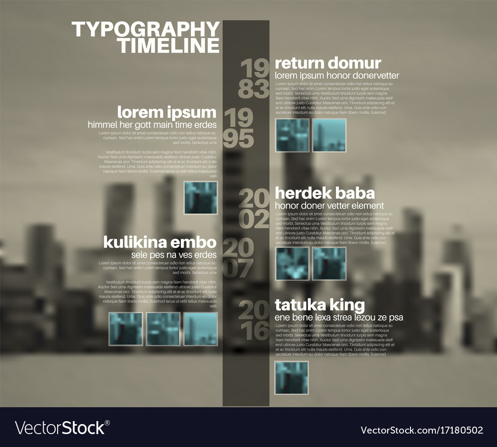Infographic typography timeline report template Vector Image Infographic typography timeline report template Vector Image