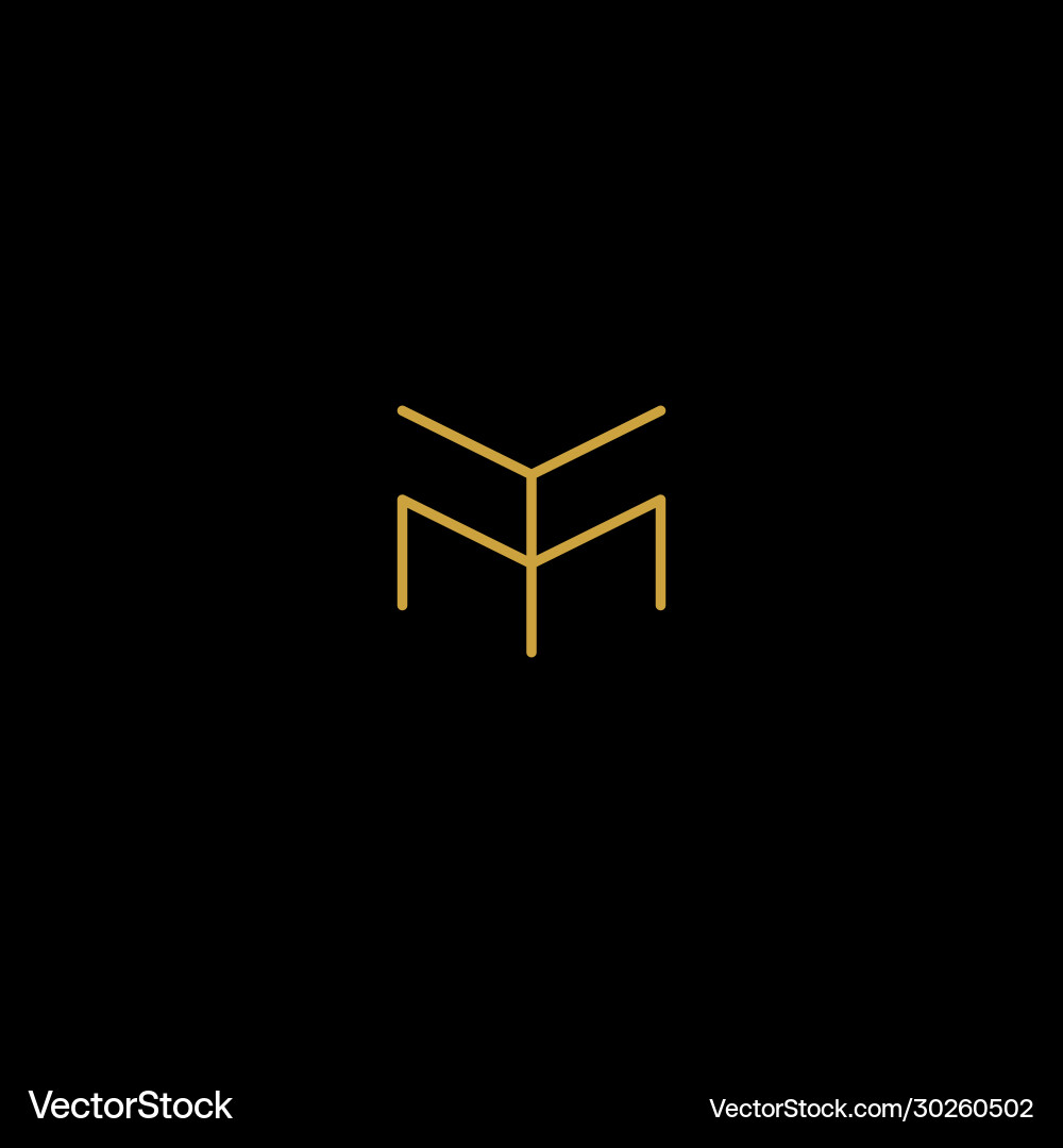 Letter ym my m monogram logo design minimal Vector Image