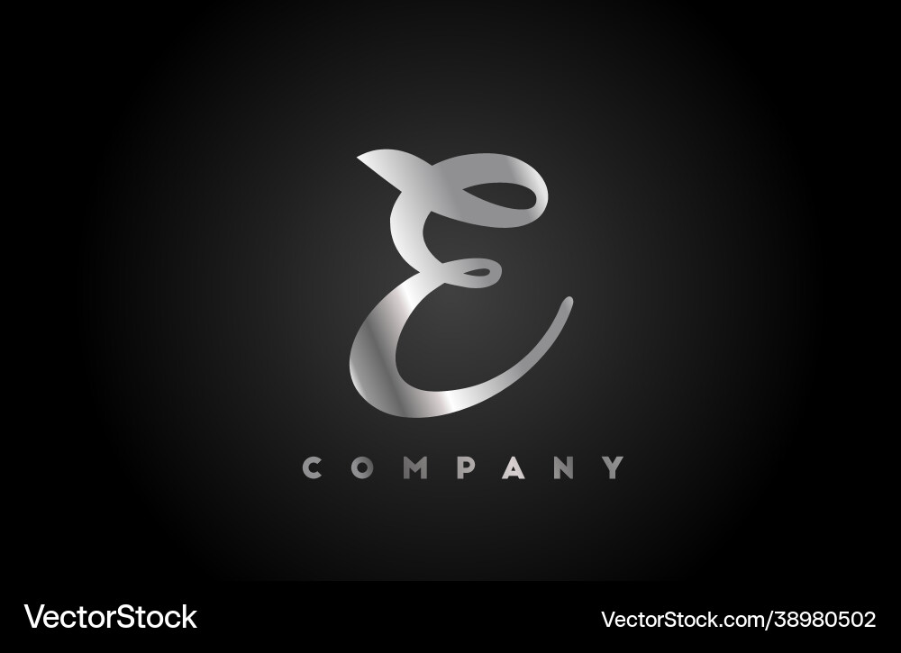Metal grey alphabet letter logo icon Royalty Free Vector