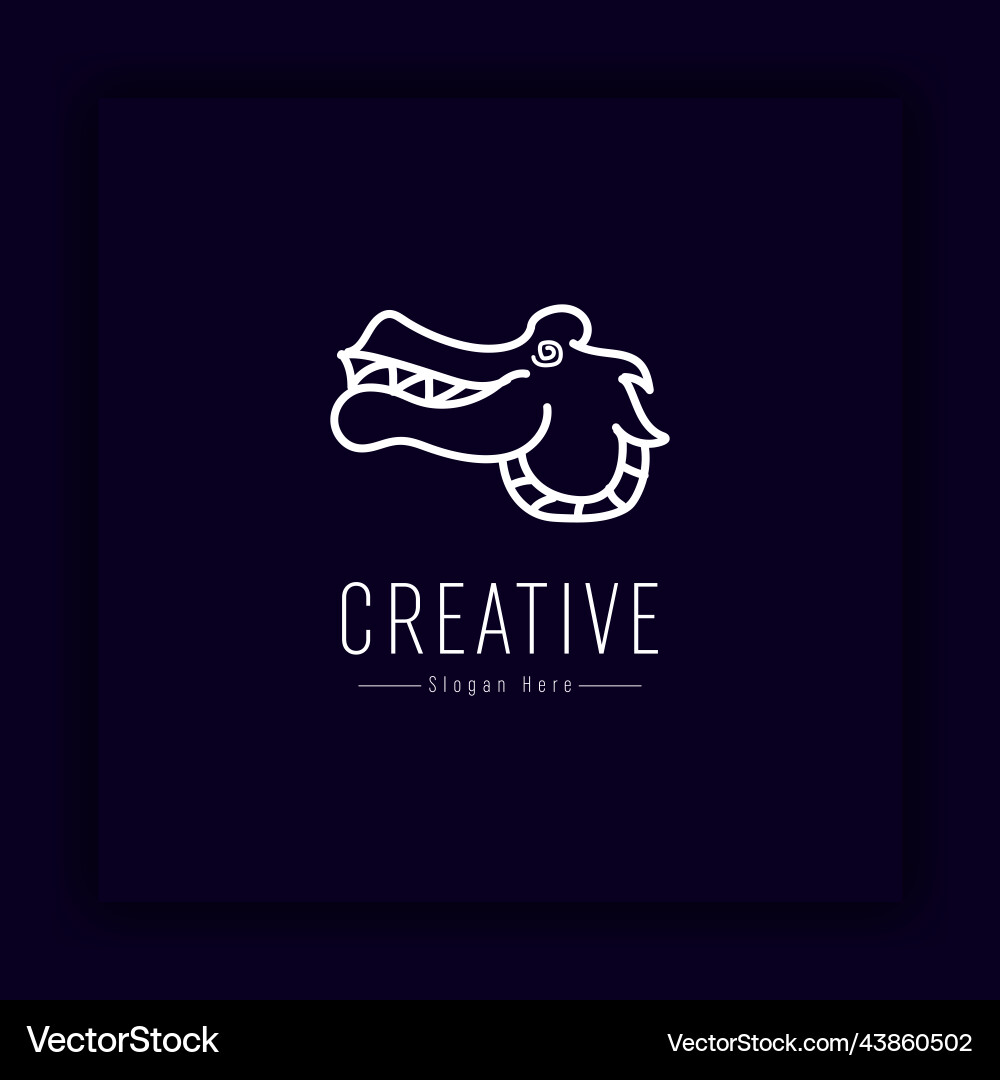 Modern dragon line art for identity logo Vector Image