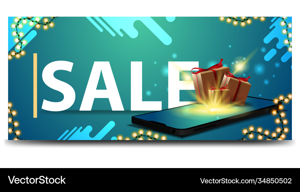 Modern green discount banner for website Vector Image