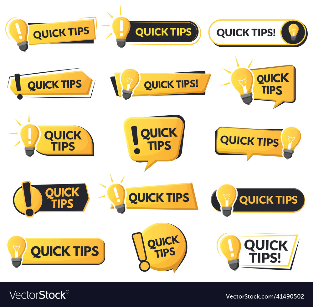 Quick tips helpful emblems problem solution Vector Image
