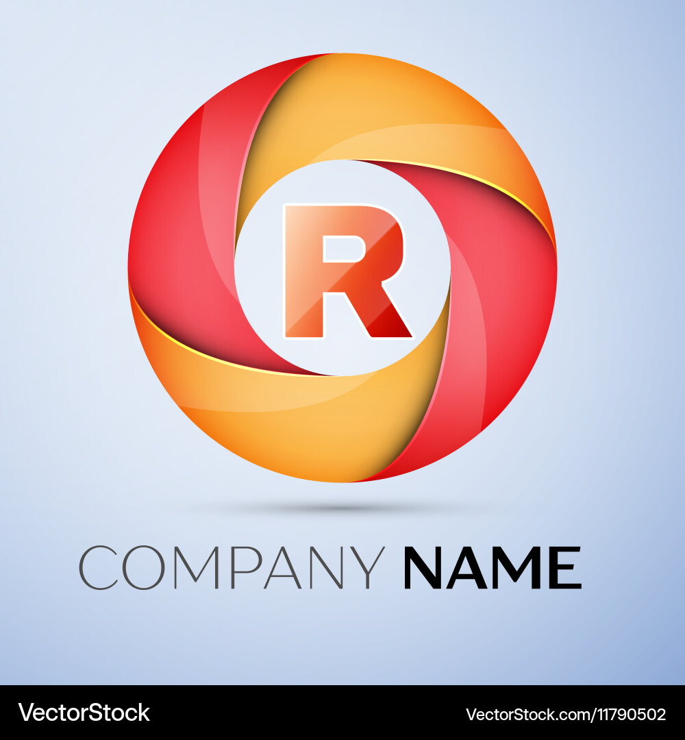 R letter colorful logo in circle template Vector Image