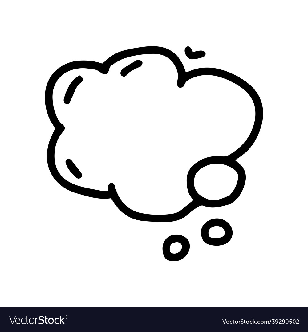 Speech bubble line doodle simple icon Royalty Free Vector