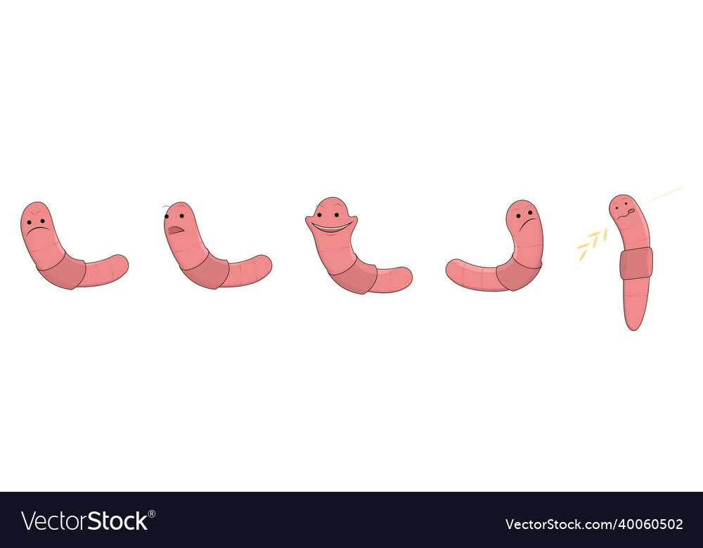 Worms characters Royalty Free Vector Image - VectorStock