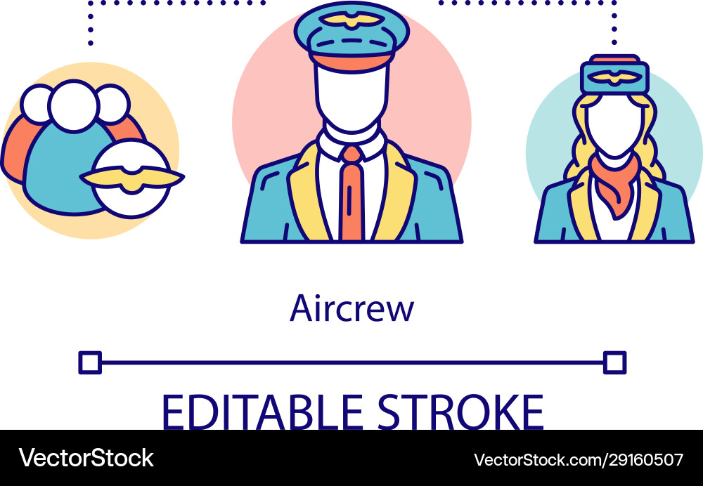 Aircrew concept icon aircraft workers idea thin Vector Image