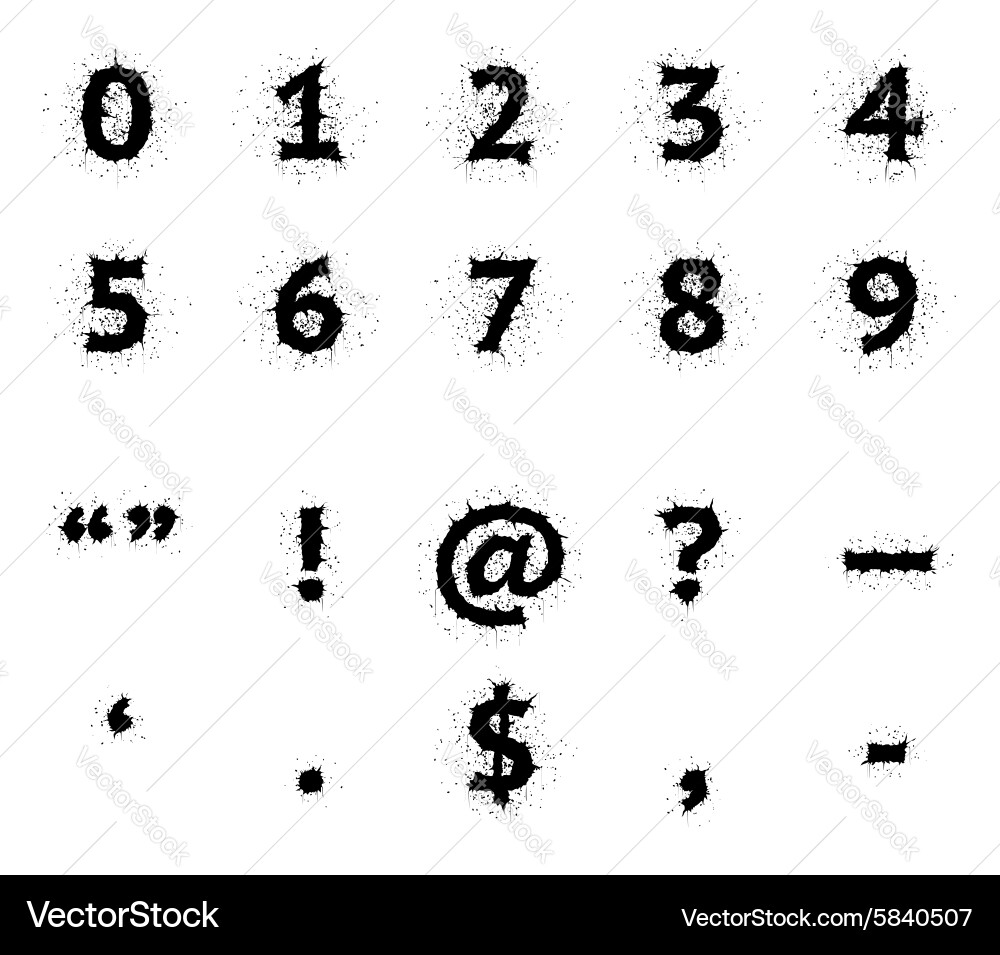 Black ink grunge symbols Royalty Free Vector Image