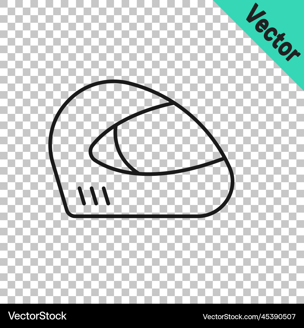 Black line racing helmet icon isolated Royalty Free Vector