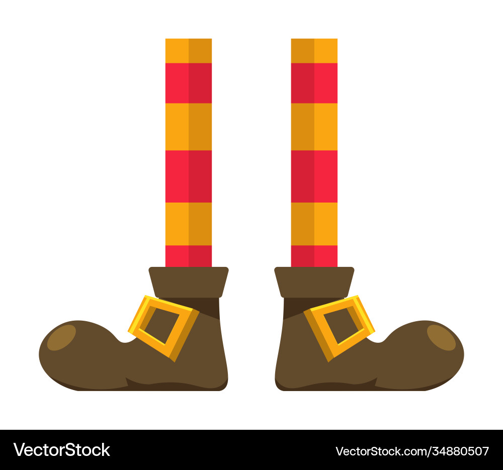 Cartoon elf feet isolated on white background Vector Image