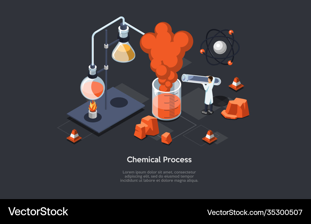 Chemical process of scientific Royalty Free Vector Image