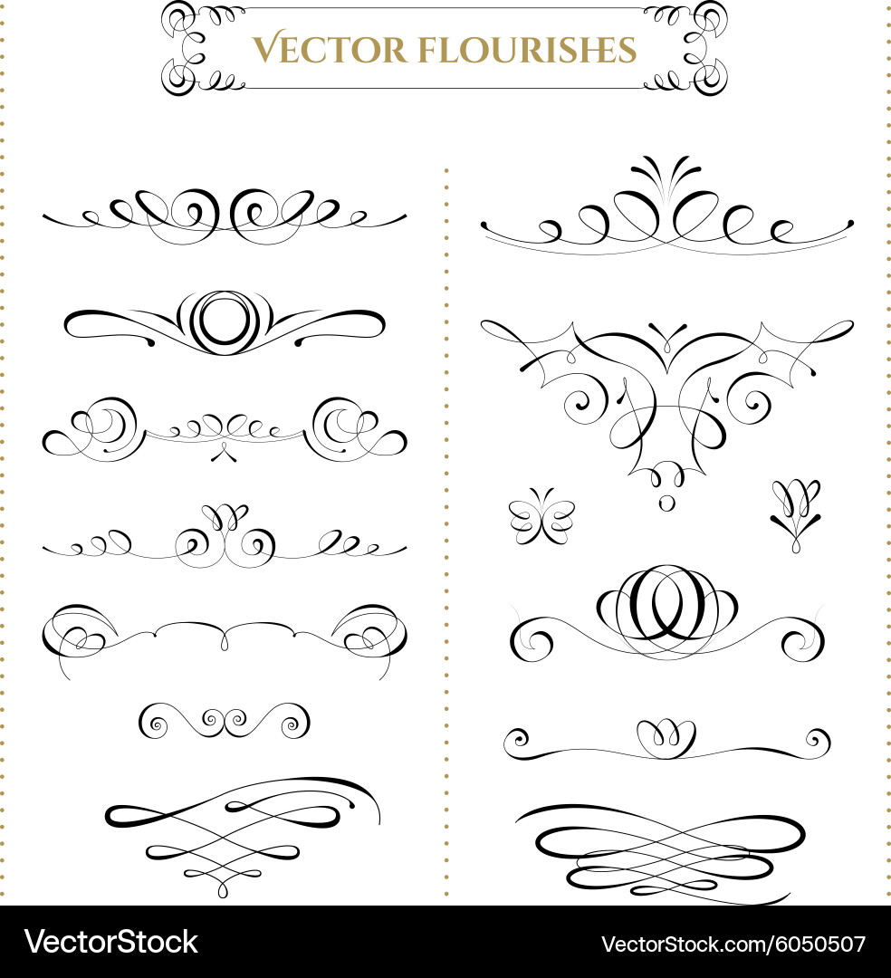 Collection of flourishes Royalty Free Vector Image
