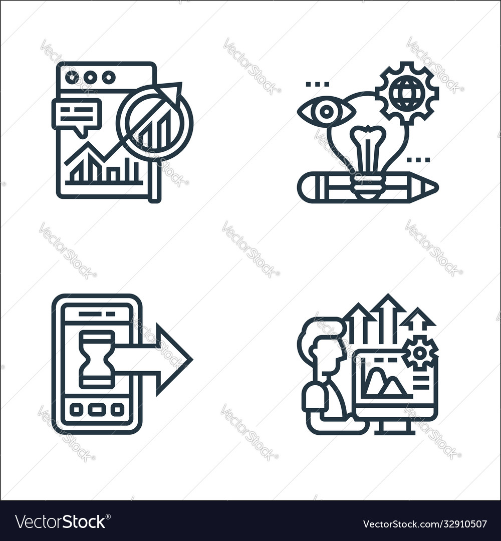 Digital transformation line icons linear set Vector Image