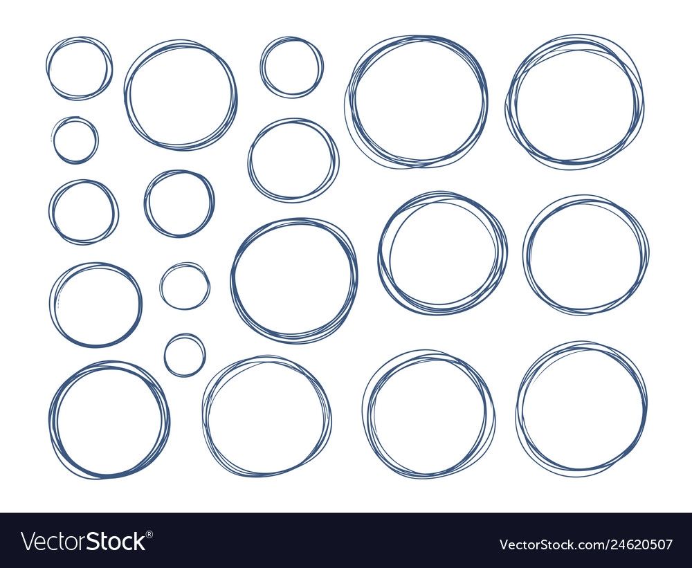 Hand drawn circle set elements sketch Royalty Free Vector Hand drawn circle set elements sketch Royalty Free Vector