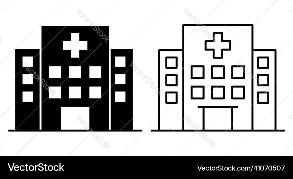 Hospital building icon symbol Royalty Free Vector Image