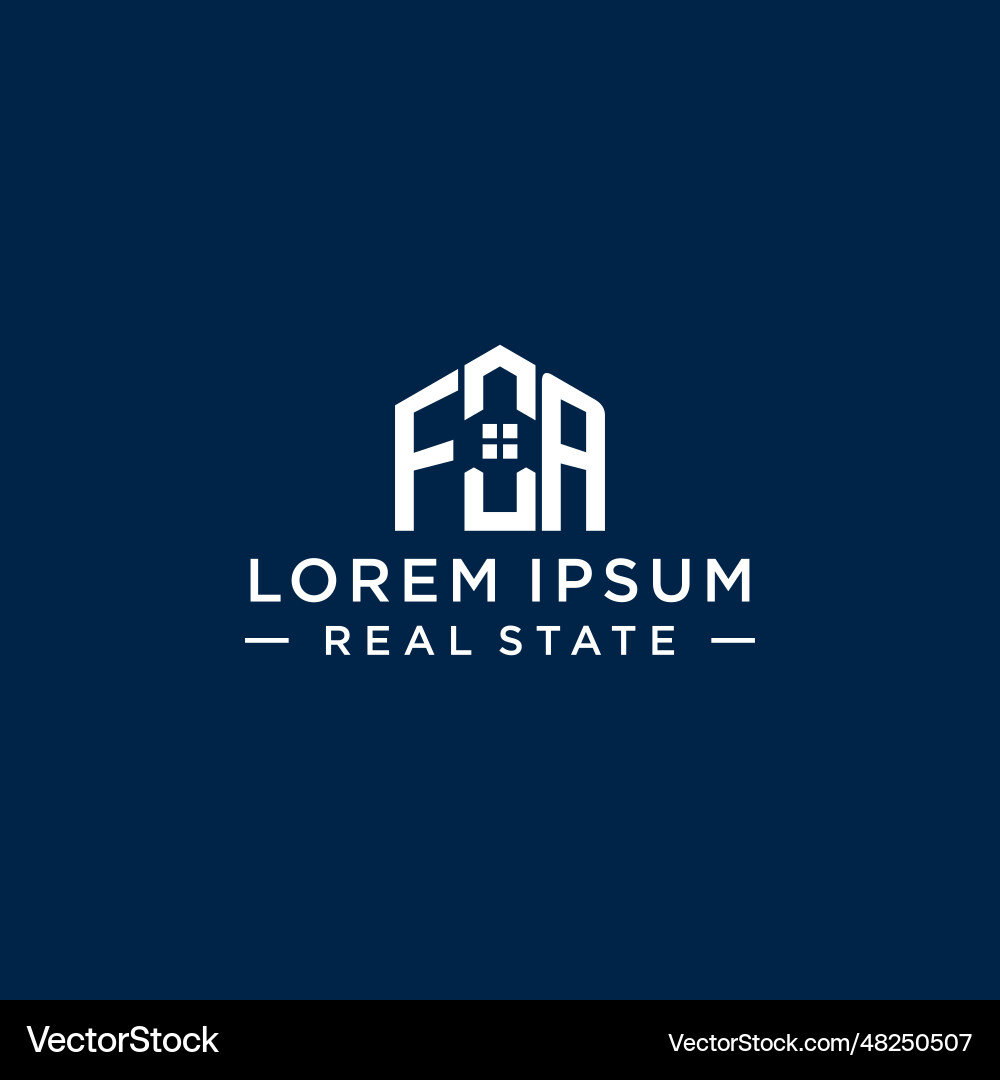 Initial letter fa monogram logo with abstract Vector Image