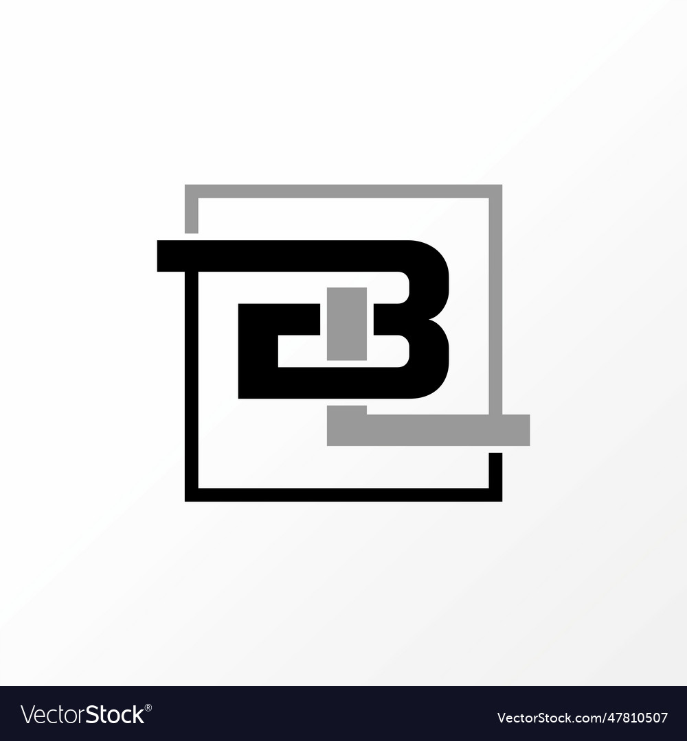 Letter bl connect font rectangular line initial Vector Image
