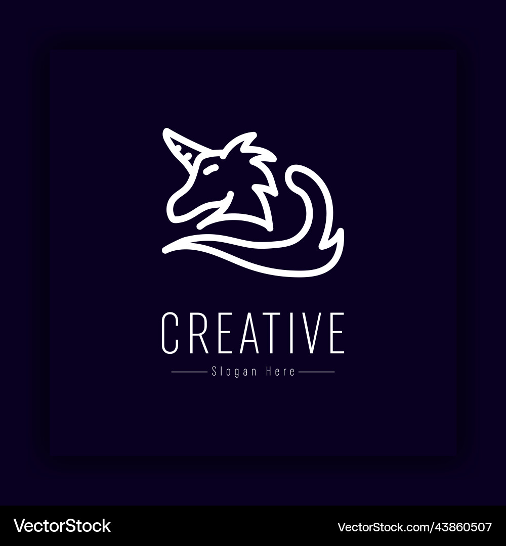 Modern dragon line art for identity logo Vector Image