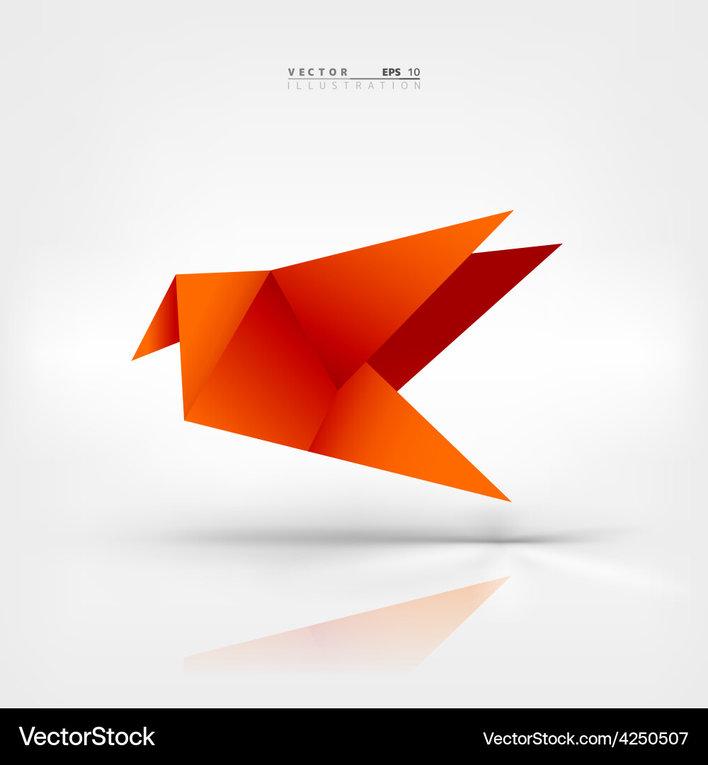 Origami paper bird on abstract background Vector Image