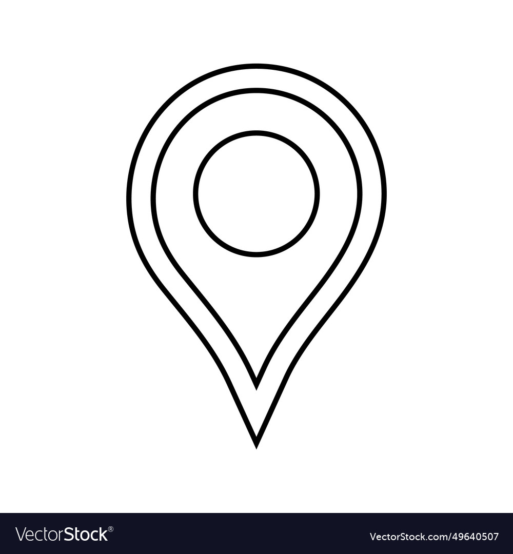 Pointer red map location line icon Royalty Free Vector Image