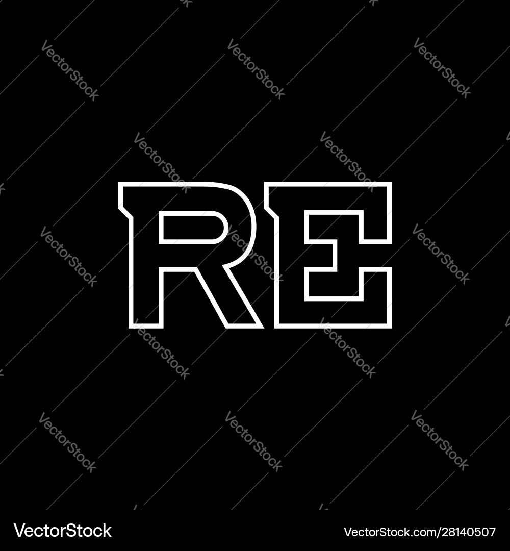 Re letter logo design and er Royalty Free Vector Image