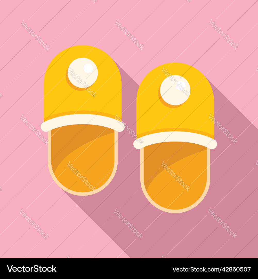 Room slippers icon flat interior Royalty Free Vector Image