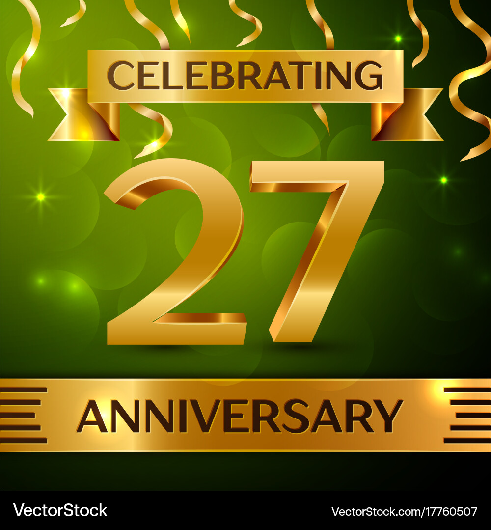 Twenty seven years anniversary celebration design Vector Image