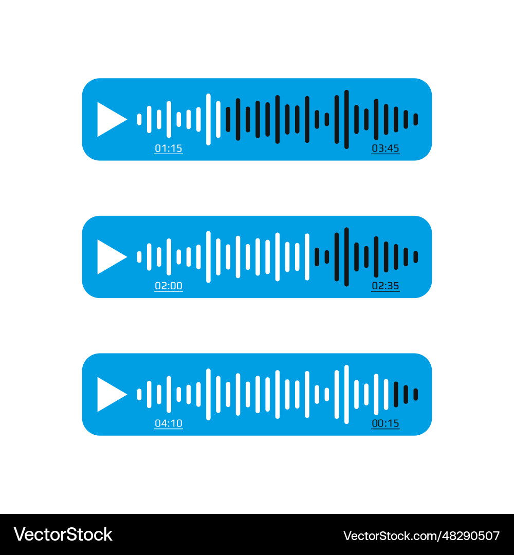 Voice and audio messages icons Royalty Free Vector Image
