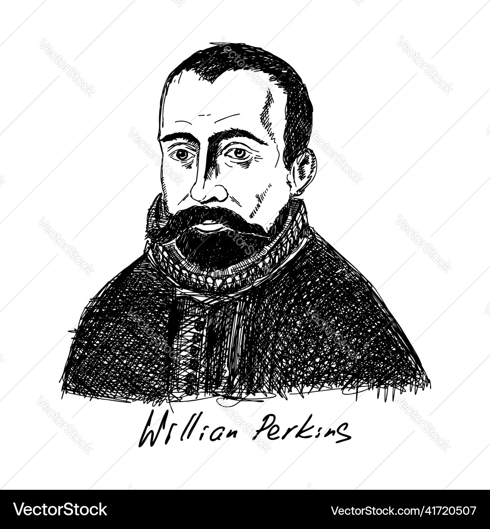 William perkins was an influential english cleric Vector Image