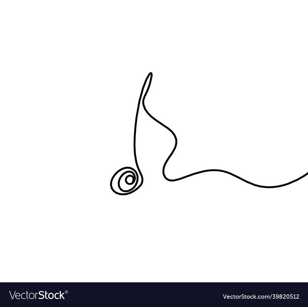 Abstract Whole Note As Continuous Lines Drawing Vector Image