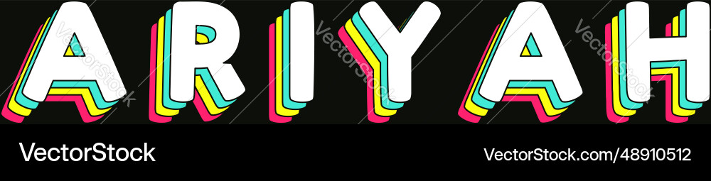 Ariyah - retro rainbow typography faded style Vector Image