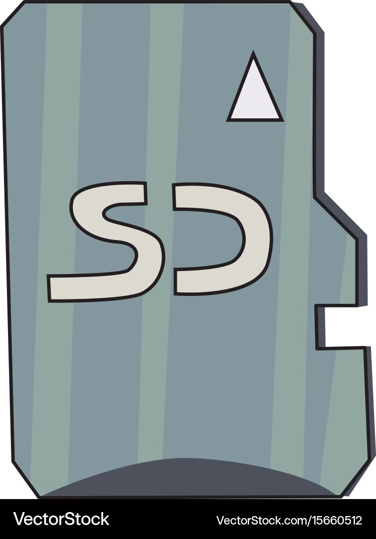 Cartoon image of memory card Royalty Free Vector Image